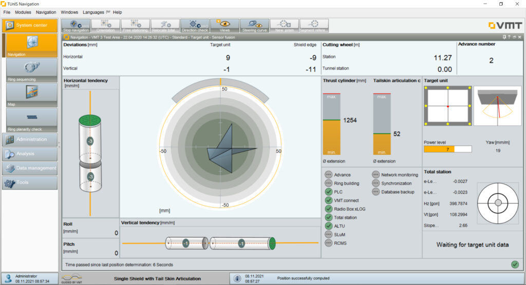TBM laser navigation system | accurate tunnel guidance with VMT